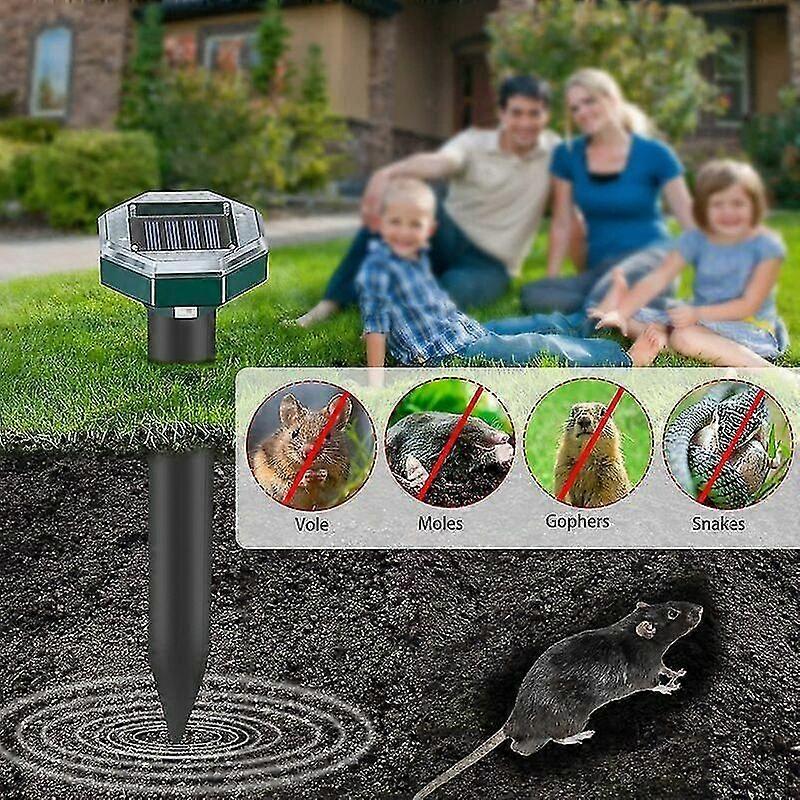 8 Pack Solar Mole Repellent Spikes - Ultra Vole Snake Deterrent for ...