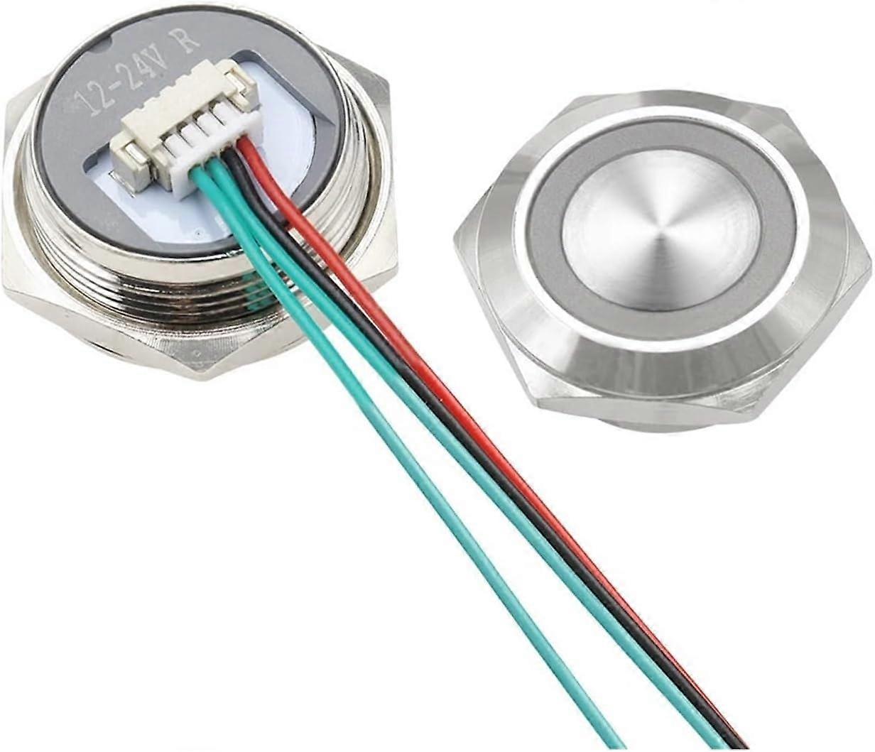 16/19/22mm Ultra Short LED Light Switch 12V 24V Momentary Self Reset ...