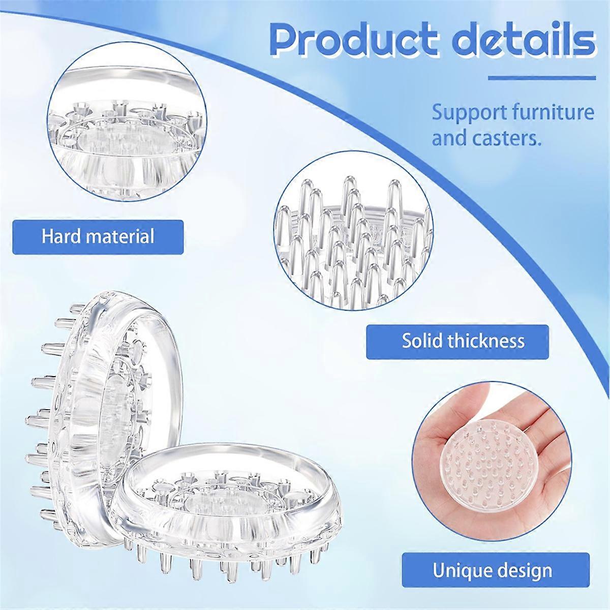 24 Pieces Carpet Protectors Spiked Caster Cups Round Furniture Caster ...