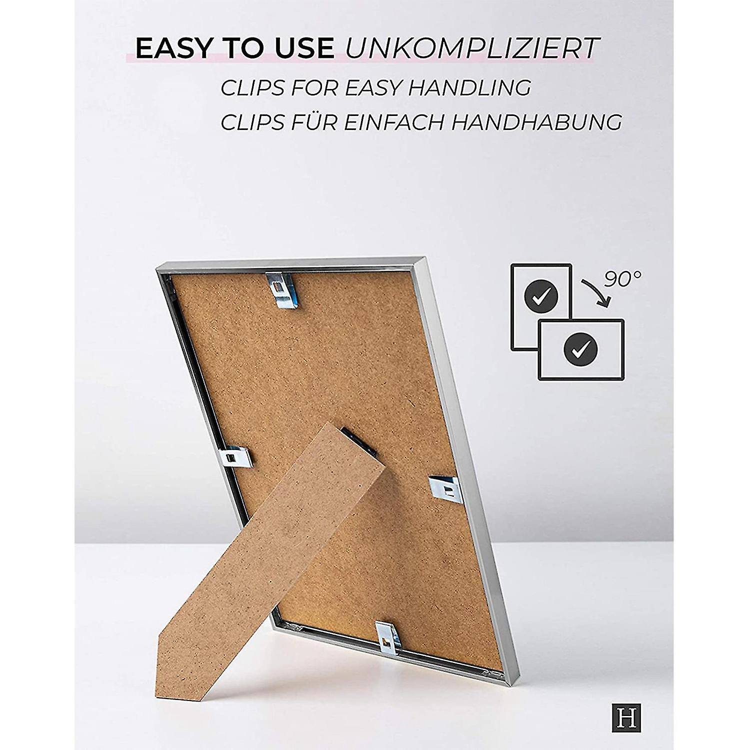 4 Picture Frames, A4 Silver Picture Frames, With Unbreakable S, Picture ...