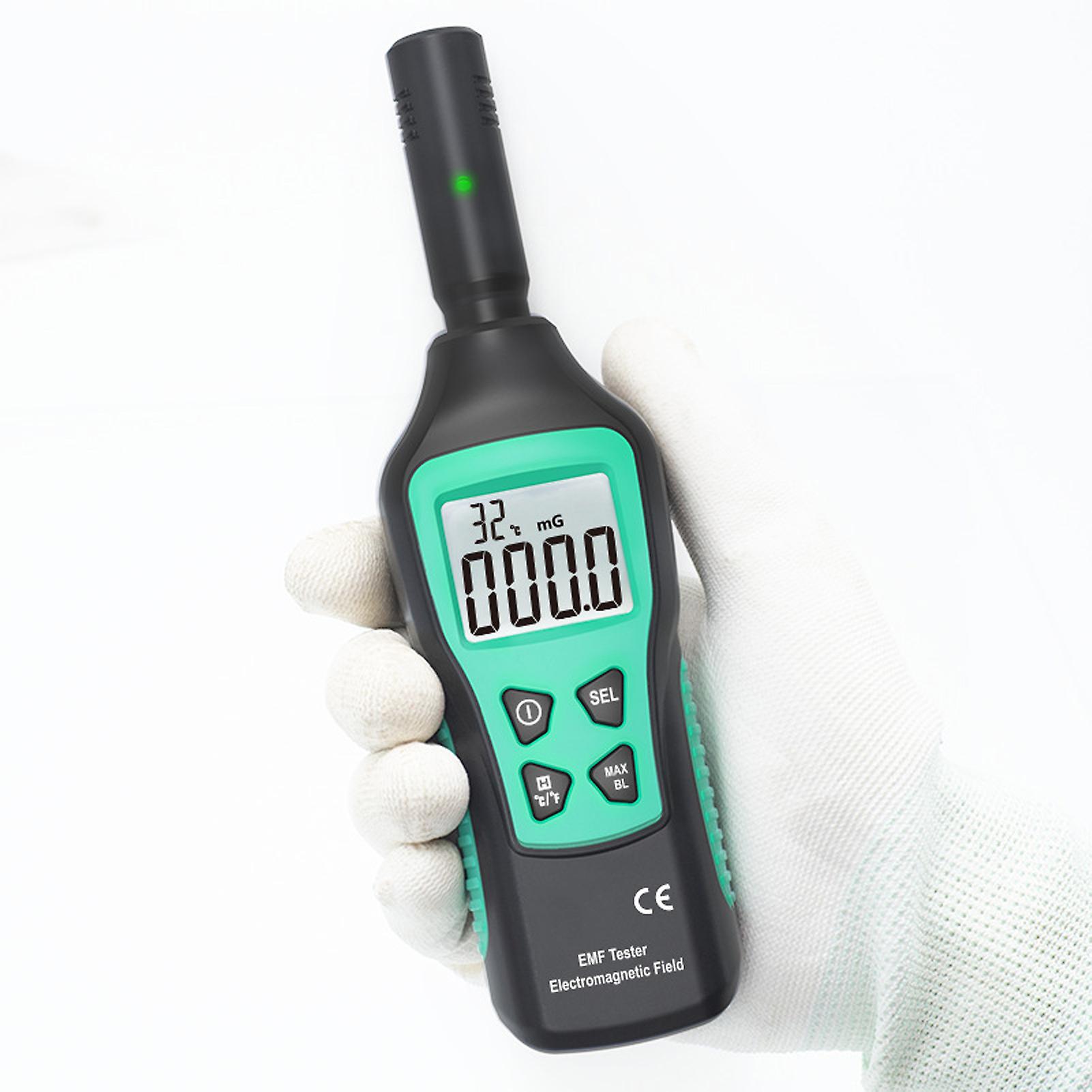 EMF Meter Electromagnetic Field Detector Handheld Temperature Tester ...