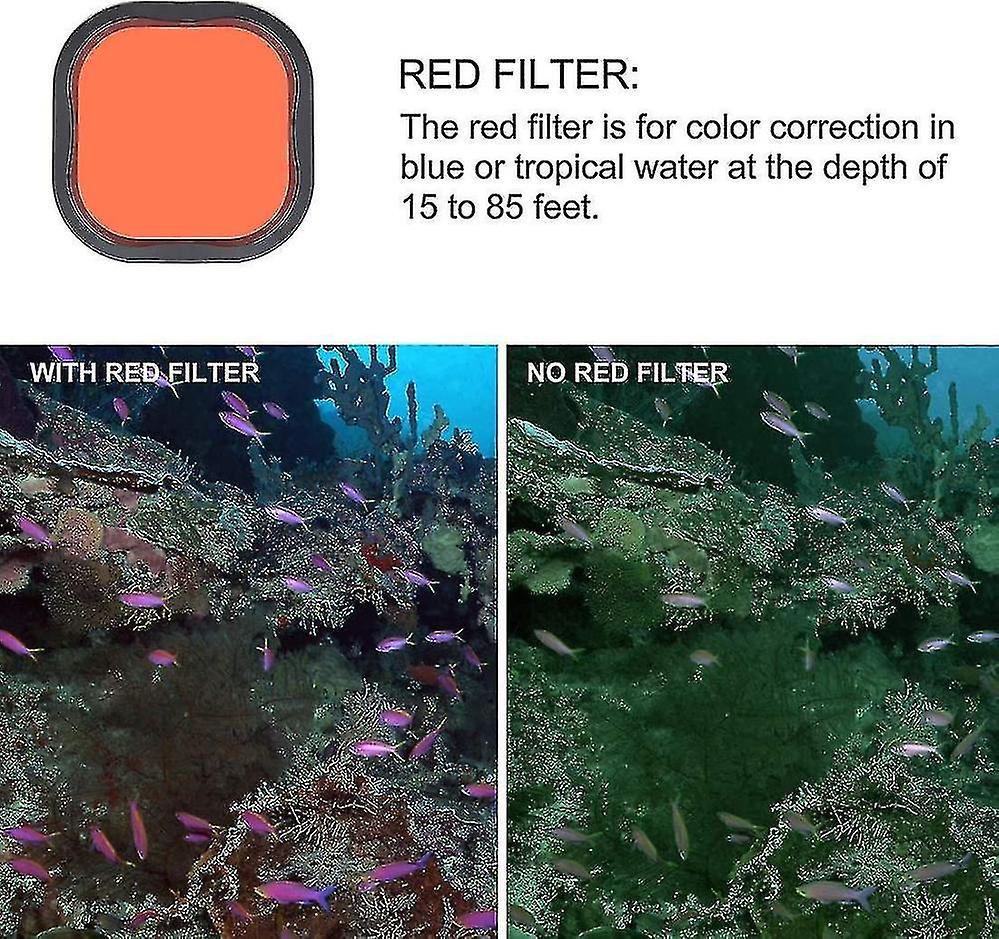 3 Pack Dive Filters For Gopro Hero 8 9 10 11 Official Waterproof ...