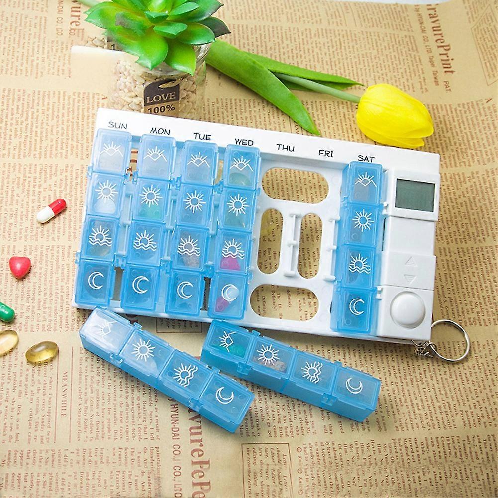 Portable 28 Grid Electronic Timing Medicine Box Case Medicine Storage ...