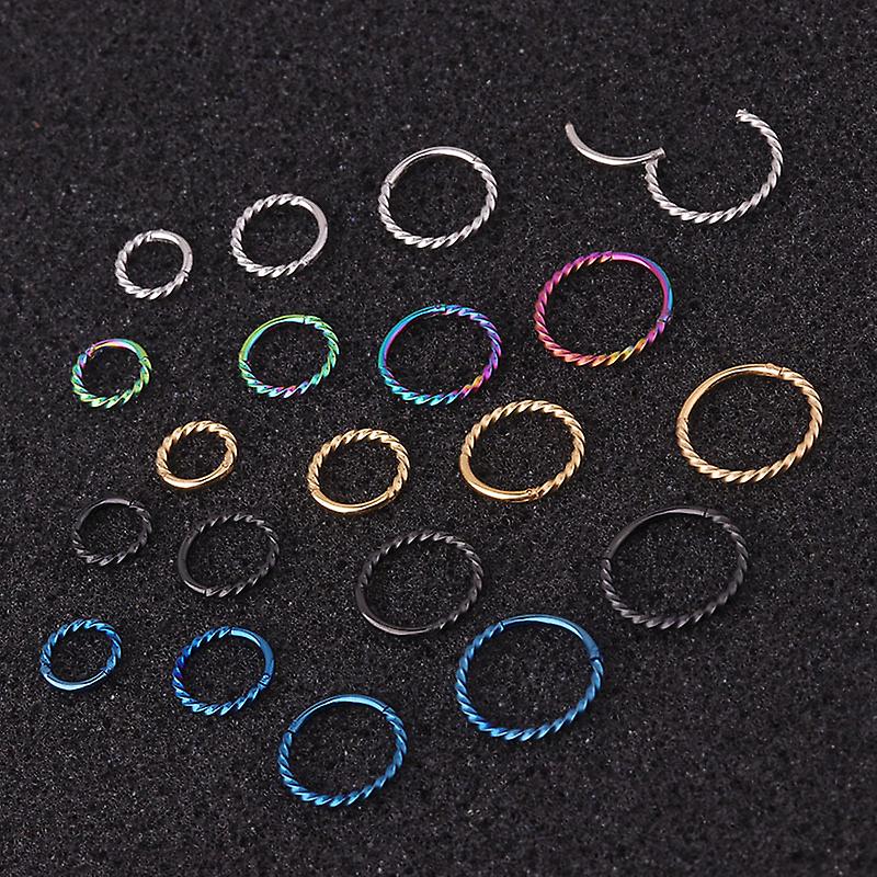 1PC 6mm to 12mm 16g Stainless Steel Hinged Segment Clicker Ring Nose Septum Piercing Helix ...