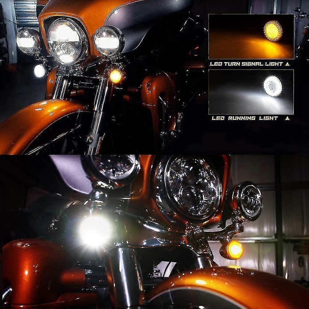 4pcs Smoked Front Turn Signals Led Lights Panel Motorcycle 1157 Insert ...