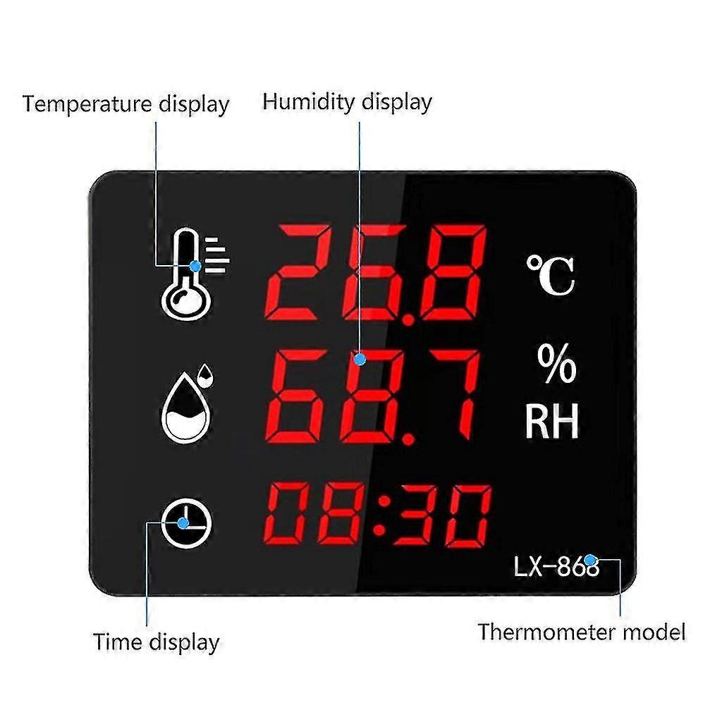 Digital Temperature & Humidity Meter Thermometer Hygrometer Wall ...