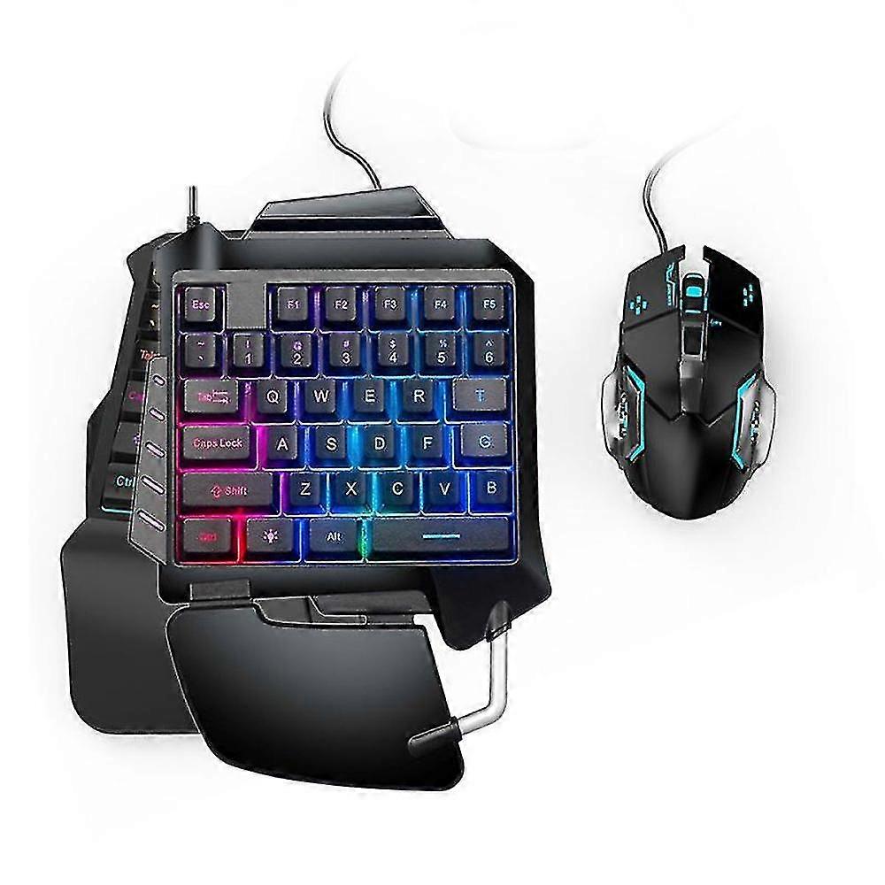 One-handed Keyboard Rgb + Gaming Keyboard Kit 35 Keys Led Left Hand ...
