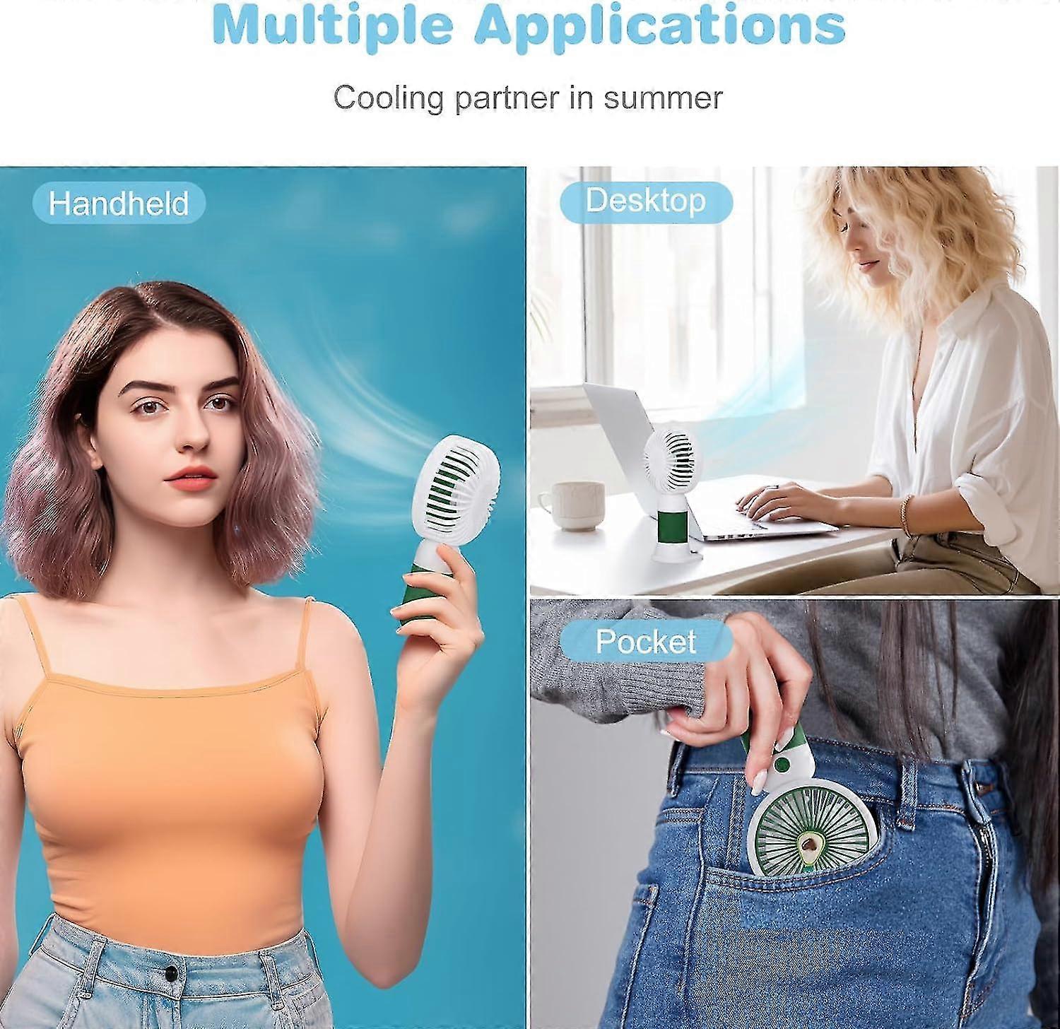 Cute Handheld Fan Portable, Mini USB Handheld Fan for Cooling, Small ...