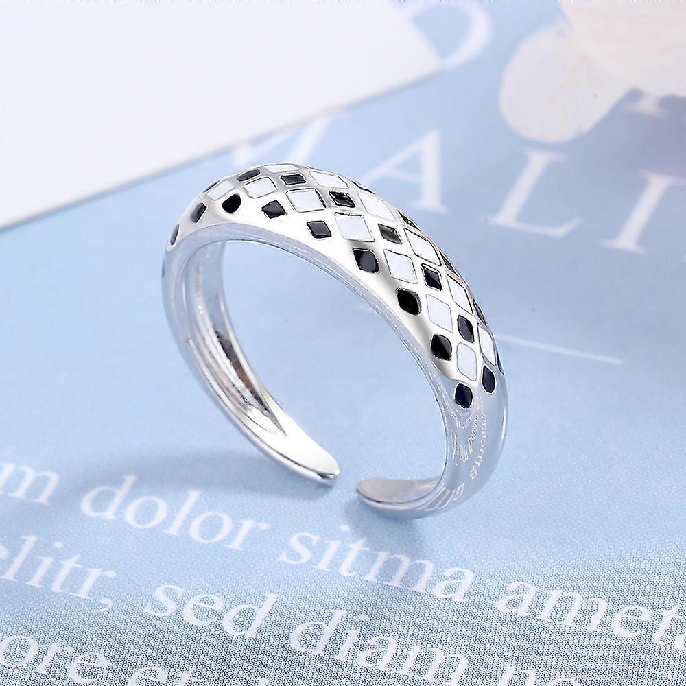 Black and White Checkerboard Ring Adjustable | Fruugo UK