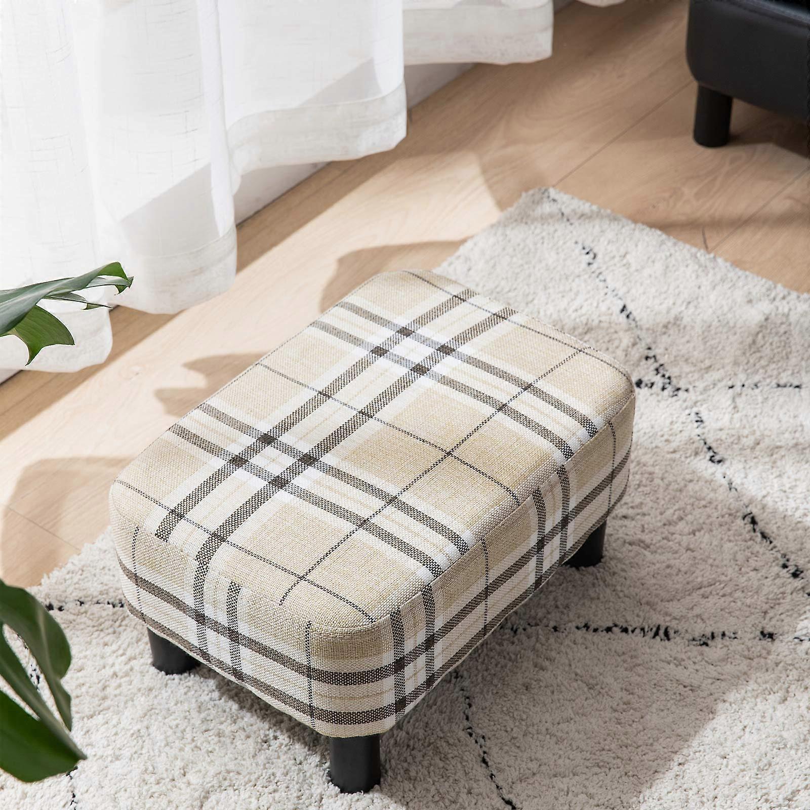 Wooden stool rectangular, stool, footrest, pouf ottoman, footstool with ...