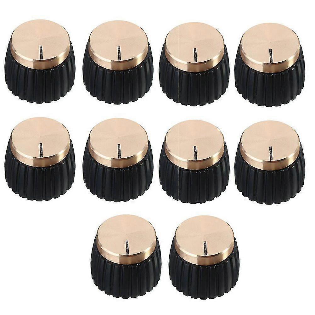 10x Guitar Amp Amplifier Knobs Push-on Black+gold Cap For Amplifier ...