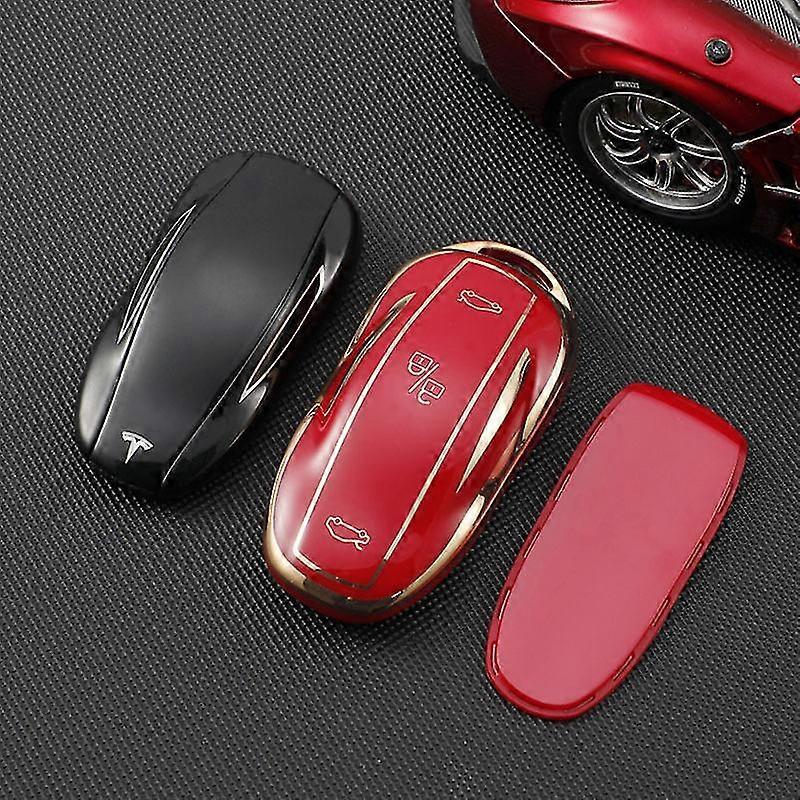 Tpu Car Smart Remote Key Case Cover Shell Fob Keyring For Tesla Model 3 ...
