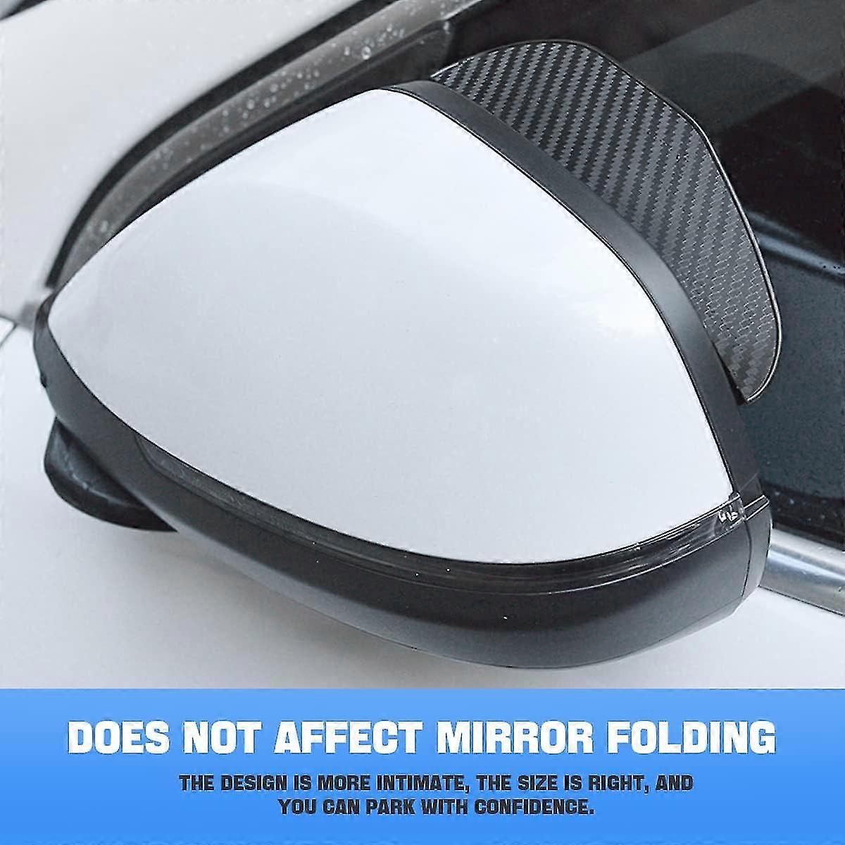 2pcs Car Rear View Mirror Rain Visor Guard, Carbon Fiber Side Mirror ...