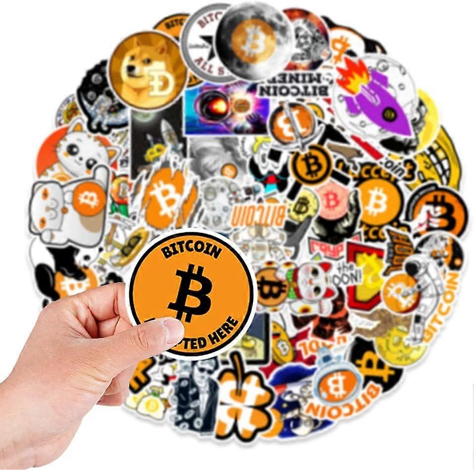50Pcs Bitcoin Stickers Dogecoin Vinyl Waterproof Decals for Laptop ...