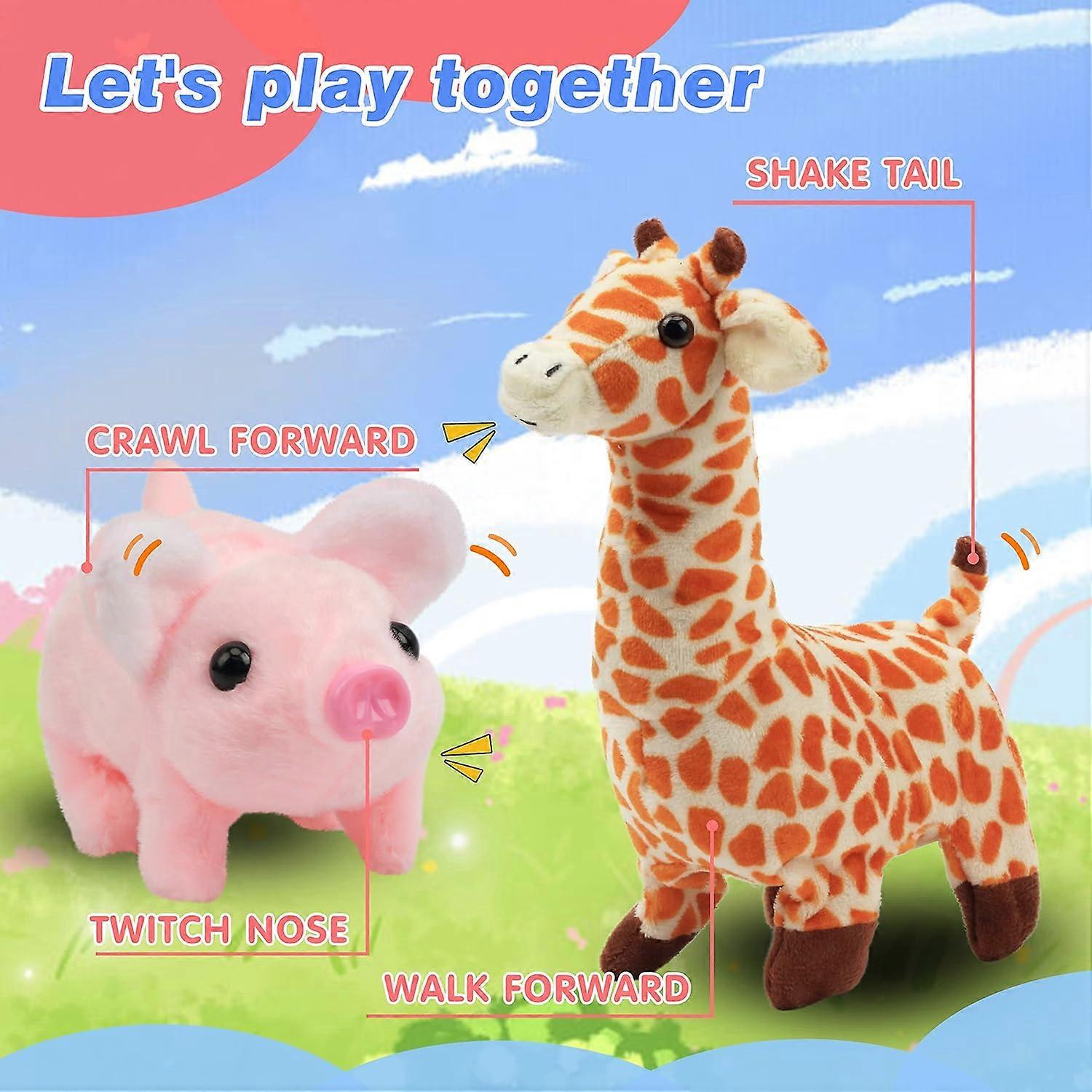 Walking Piggy Pet Interactive Crawling Piglet Electronic Plush Toy Pig ...