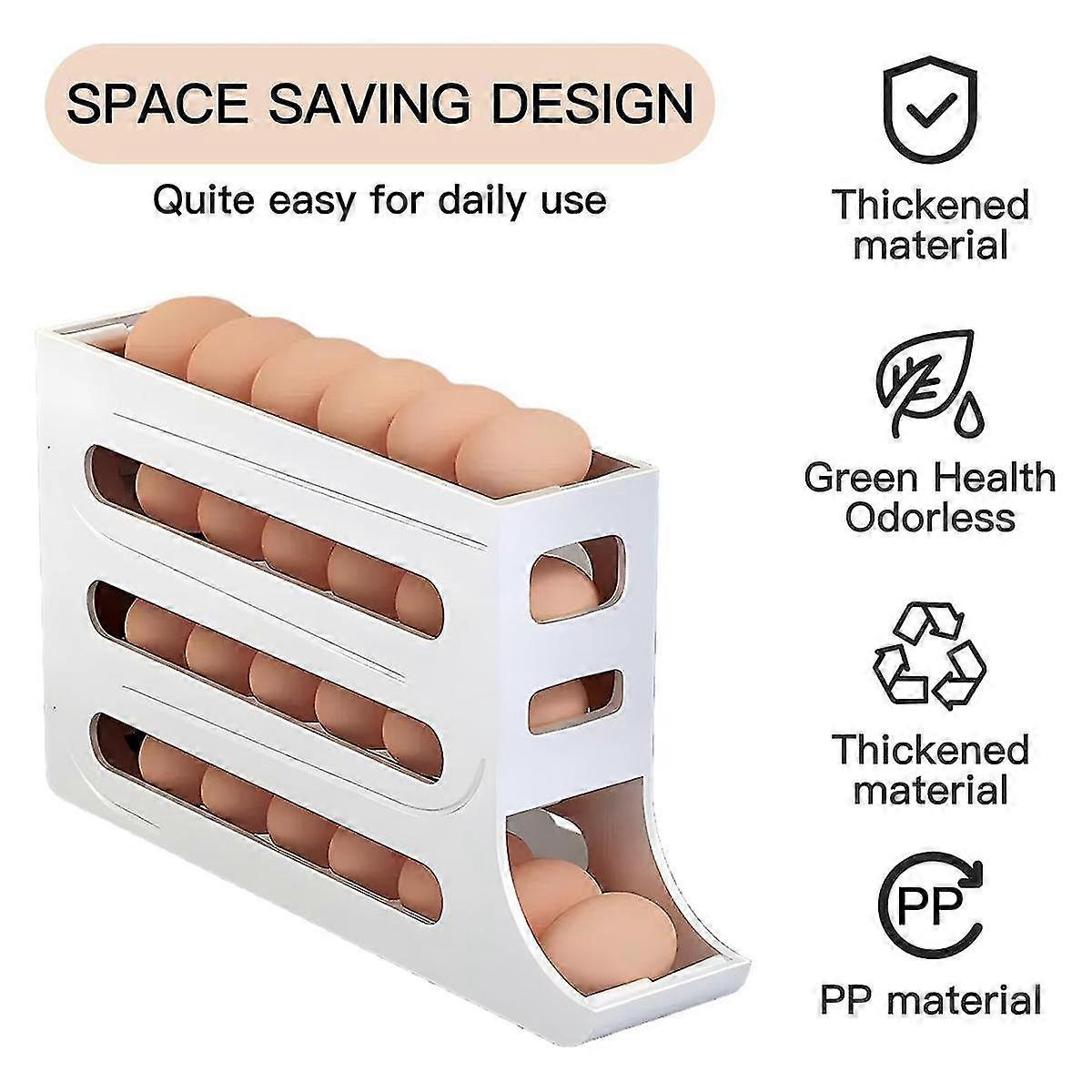Egg Dispenserautomatic Rolling Egg Tray Organizer, Space Saving ...