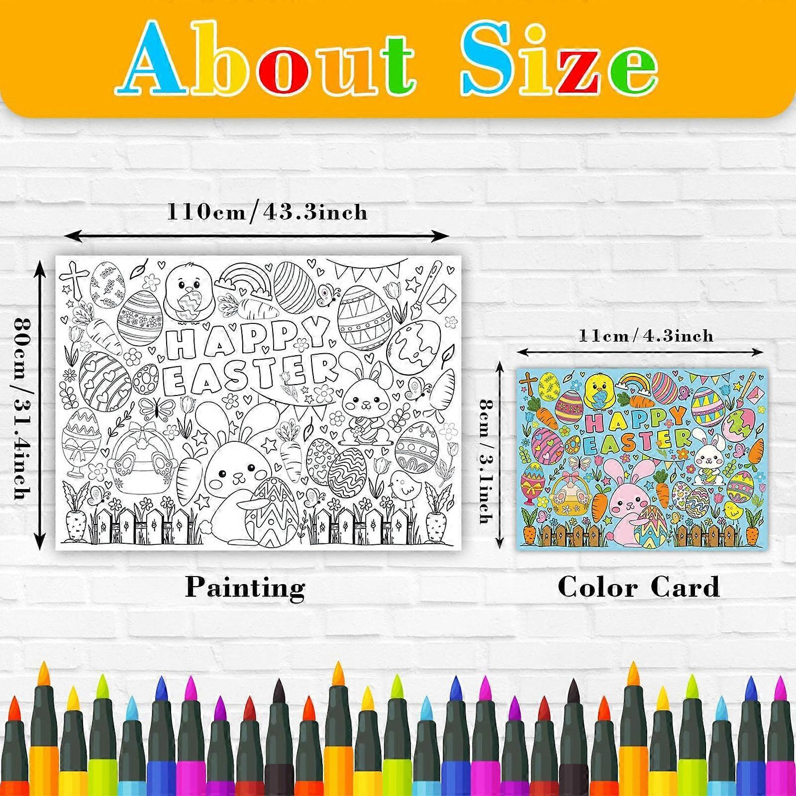 Easter Coloring Poster for Kids, Giant Coloring Poster Easter Coloring ...