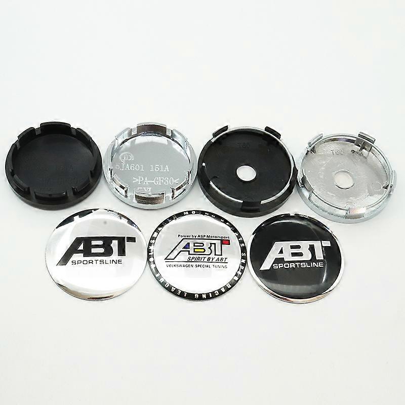 4pcs 56mm 60mm 65mm 68mm ABT car emblem Wheel Center Hub Cap auto Rim ...