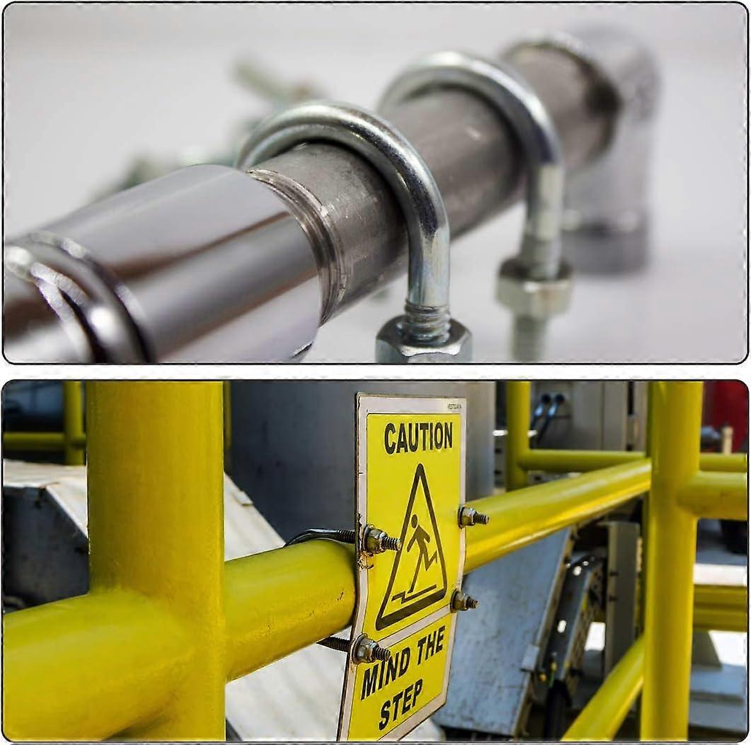 set of 2 Bolt with universal U-shaped bracket, round zinc-plated steel ...