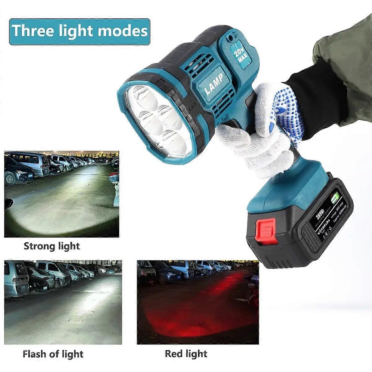 18V Cordless LED Work Light Portable Lantern Flashlight Spotlight Lamp ...