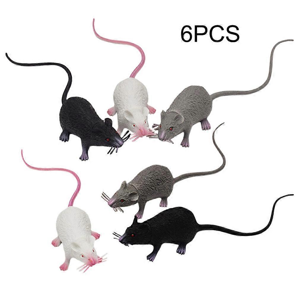 6 Pcs Plastic Mice Fake Rat Toys Decorations Realistic Plastic Mouse ...