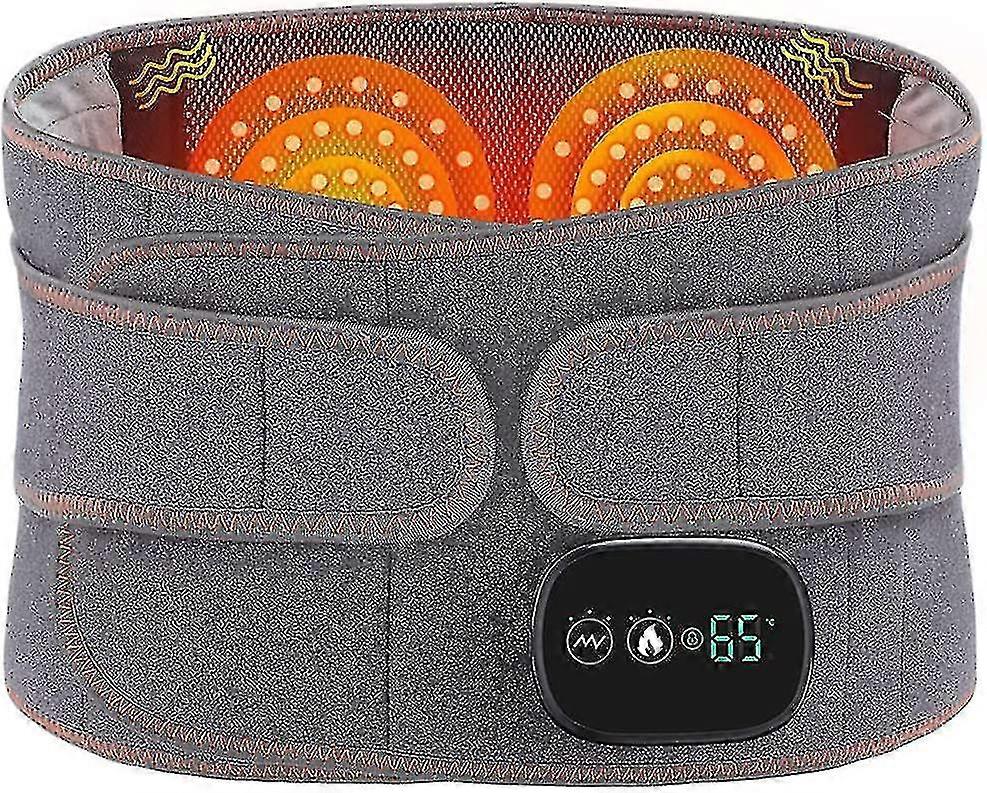 Heated Back Brace With Vibration Massage, Electric Lower Back Heating ...