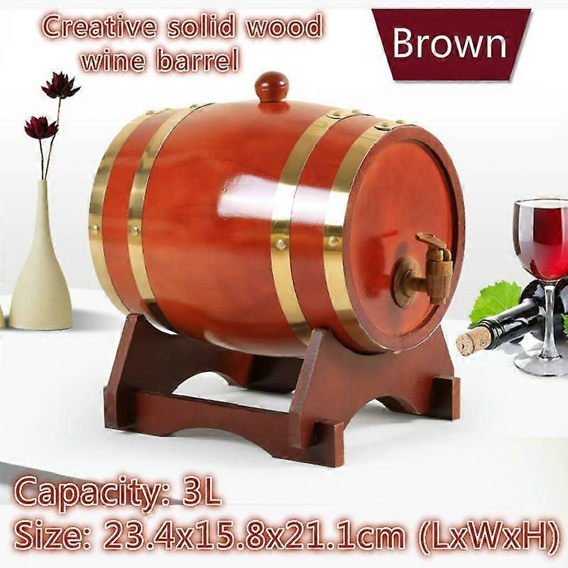 Wood Oak Timber Wine Barrel 23x23cm 3L For Beer Whiskey Rum Port ...