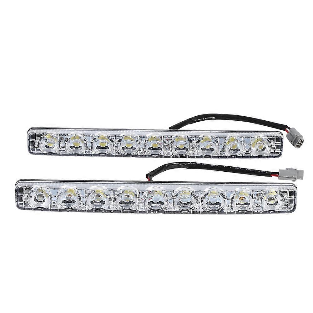 2pcs White 9-LED Long Strip Daytime Running Light DRL Car Fog Day ...