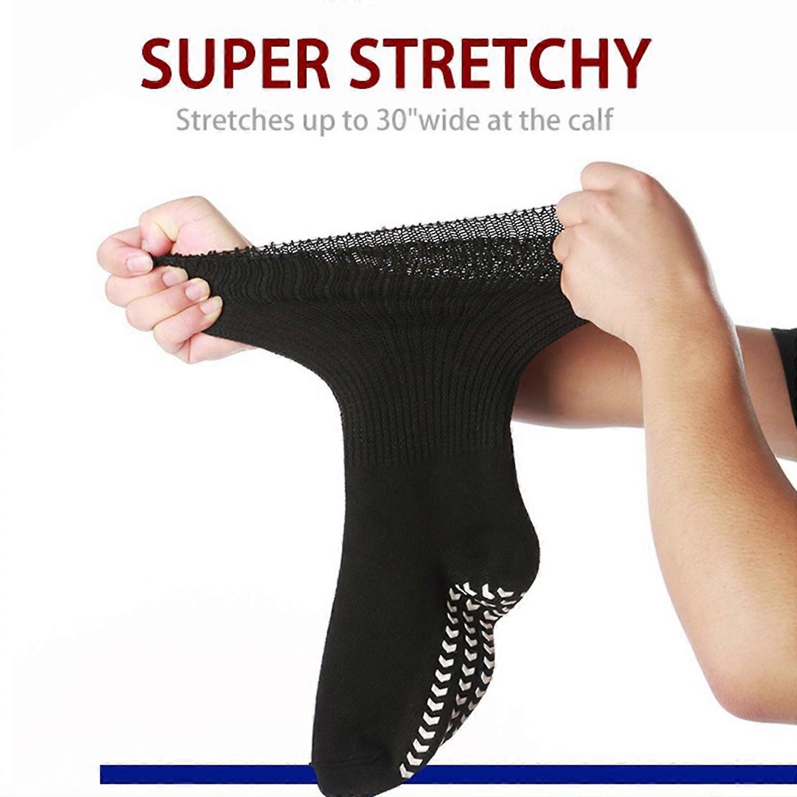 Extra Wide Socks for Swollen Feet Stretch to 30" Seniors Diabetics ...