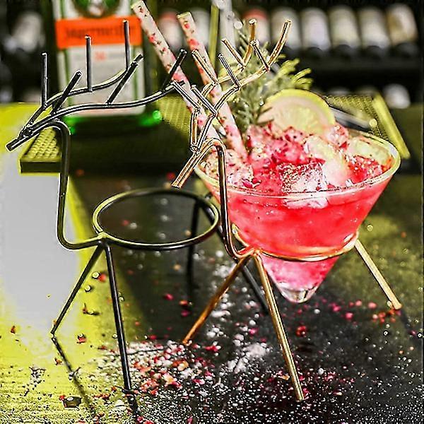 Stemless Martini Glasses Set of 2 Cocktail Glasses with Deer Shaped ...