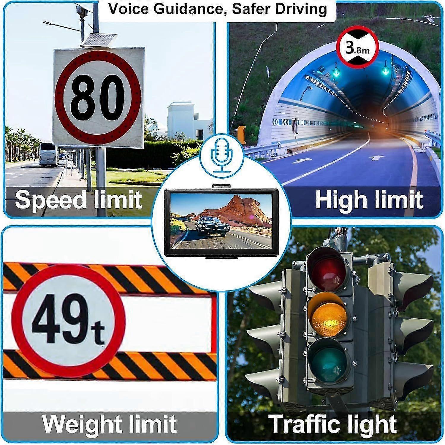 Car GPS Navigation System 7 Inch HD Display with Lifetime Maps Speed ...