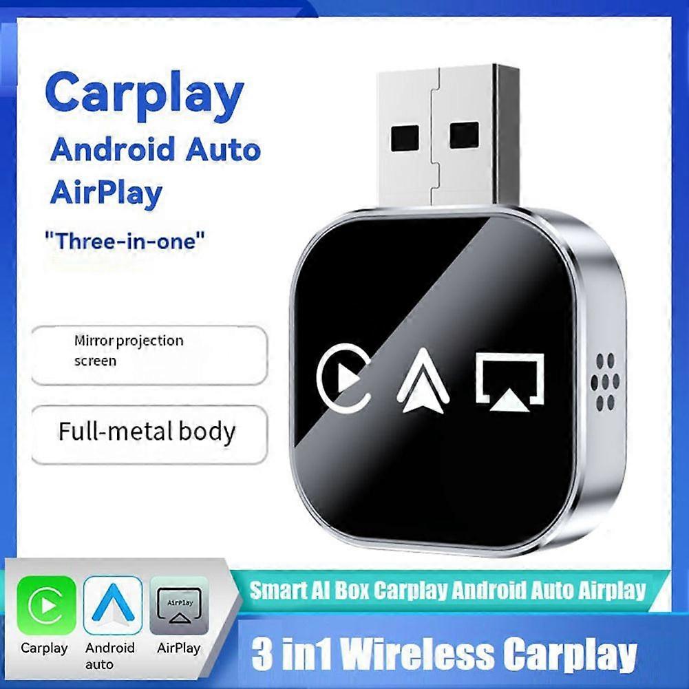 3 In1 Wireless Carplay Adapter Smart Carplay Airplay Android Auto USB ...