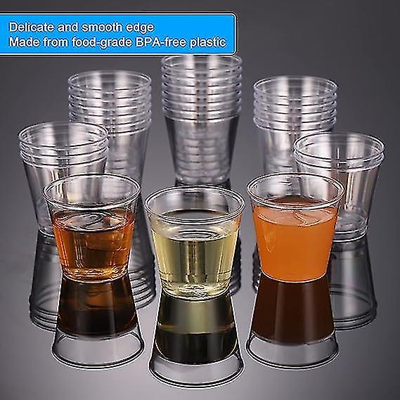100 Pack Plastic Shot Glasses 30ml, Reusable Party Drinking Cups A ...
