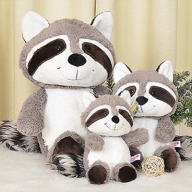 26/ 38/ 55cm Gray Raccoon Plush Toy Cute Soft Stuffed Long Fluff ...
