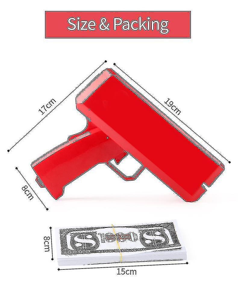 Money Gun Shooter With 100pcs Prop Money Cash Gun Shoot Money Gun Fake ...