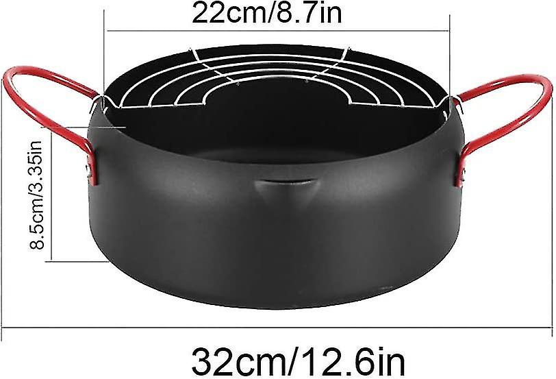 Japanese Tempura Deep Fryer Pot With Stainless Steel Clip, Deep Frying ...