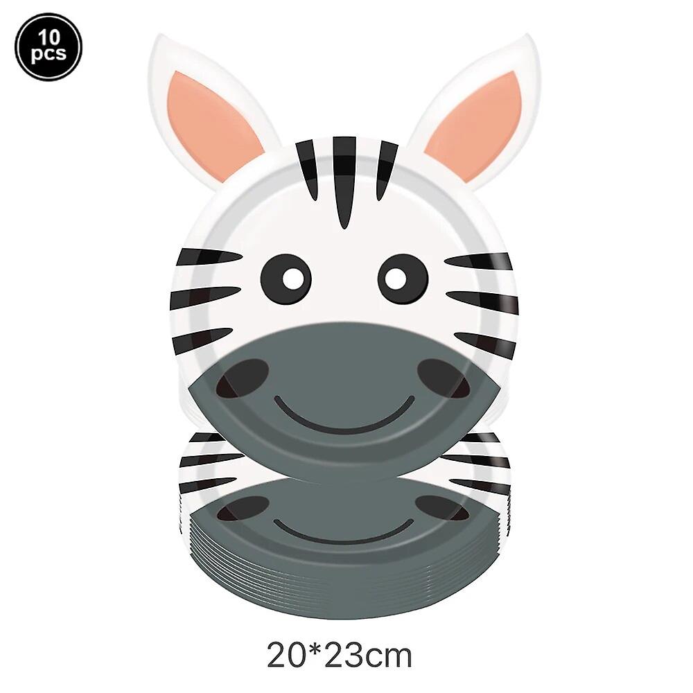 10pcs/kit 7inch Jungle Woodland Animal Paper Plates Disposable Plates ...