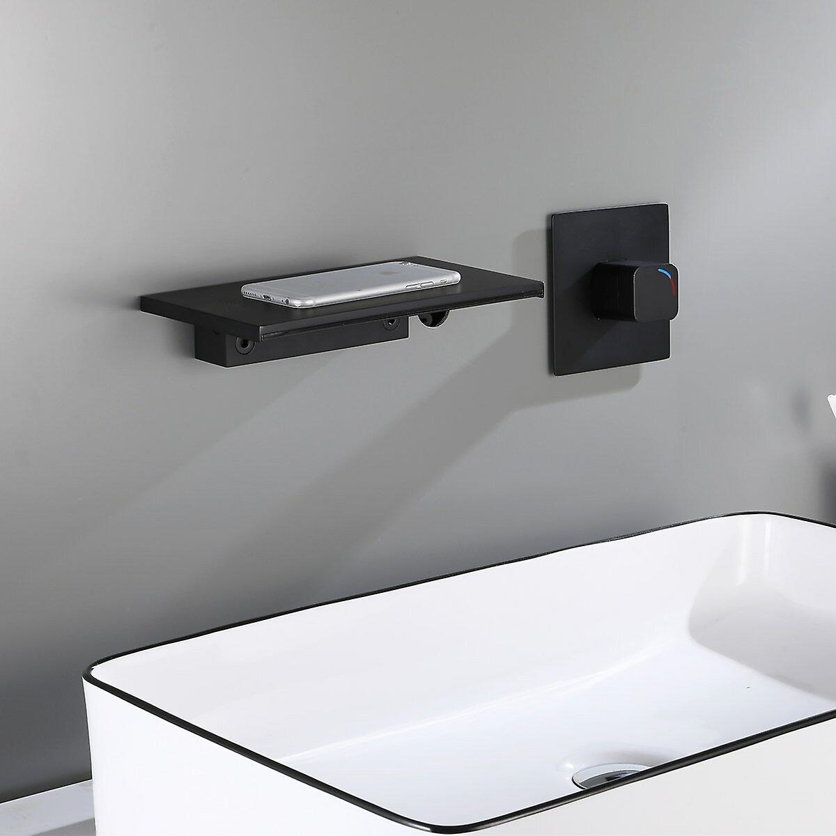Modern Wall Mount Faucet - Single Handle, Waterfall Spout, Concealed ...