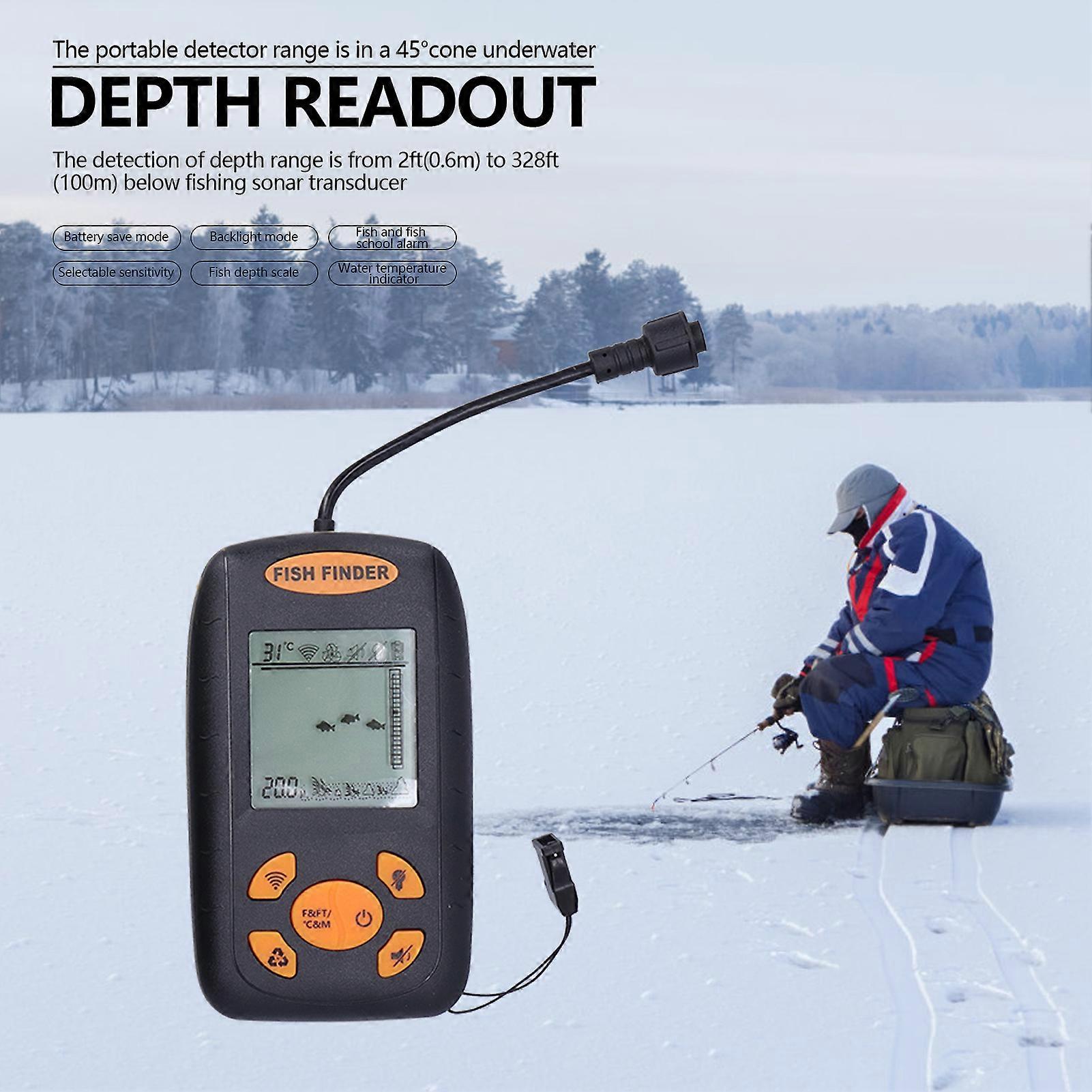 Fish Finder Wireless LCD Visual Handheld Sounder Alarm Fishing ...