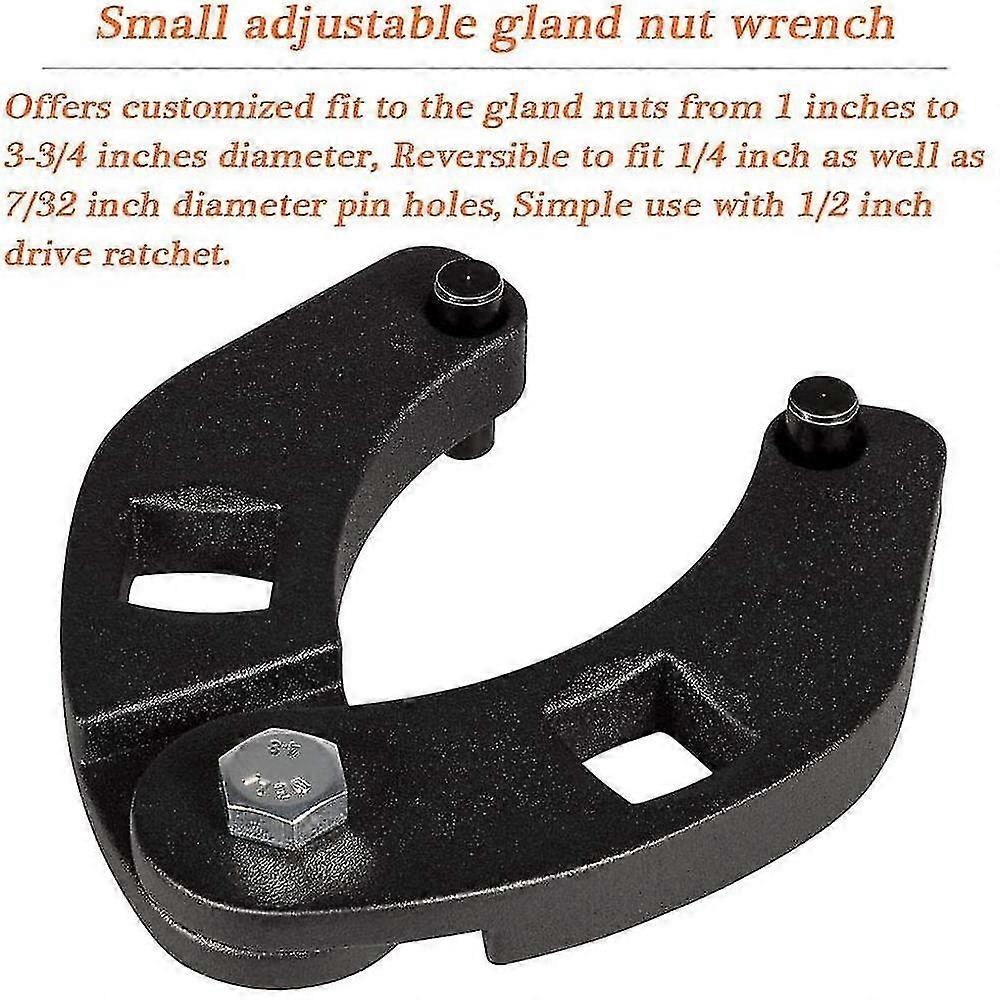 Large & Small Adjustable Gland Nut Spanner Wrench Set For Hydraulic ...