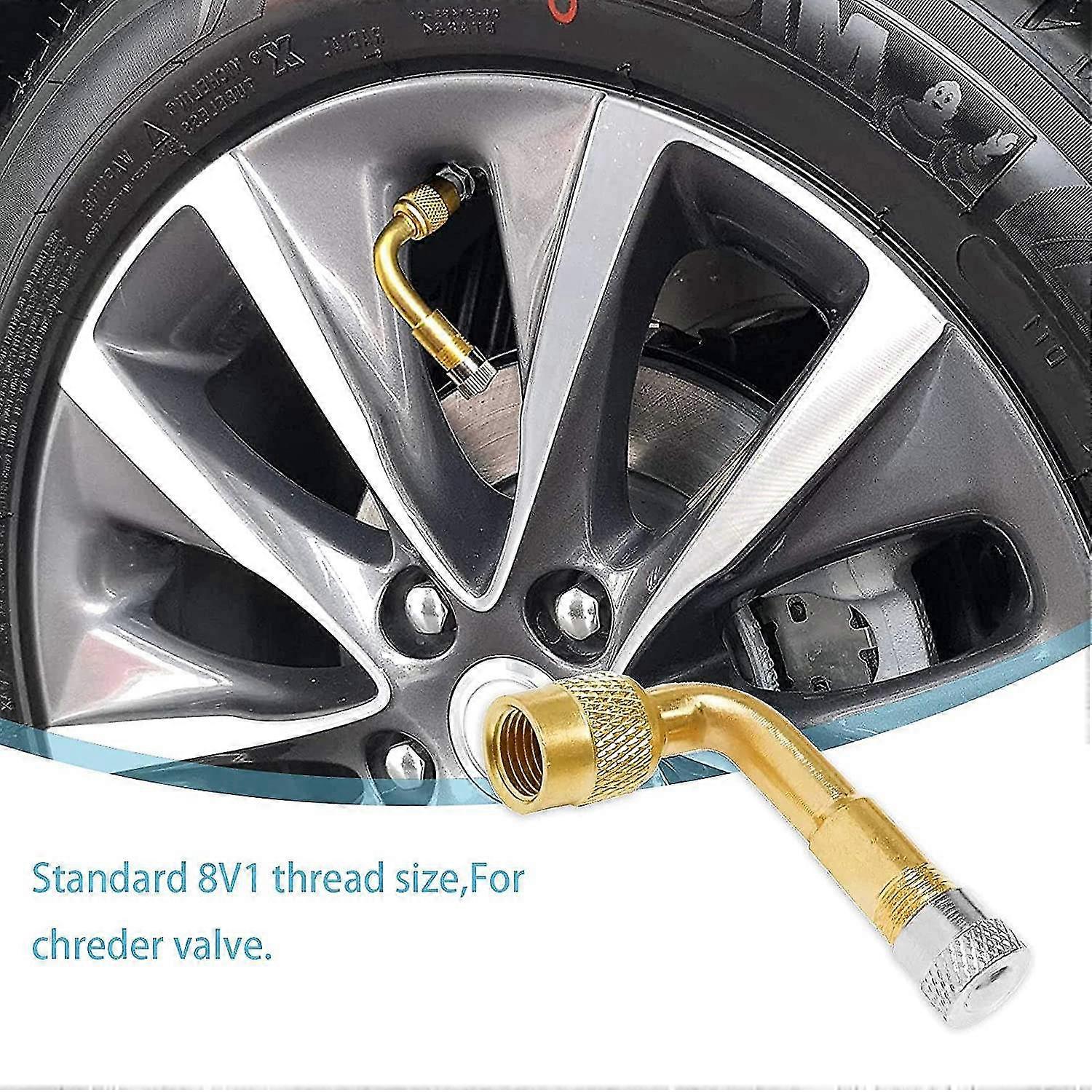 Car Tire Valve Extension Adapter 90 Degree Valve Inflation Nozzle With ...