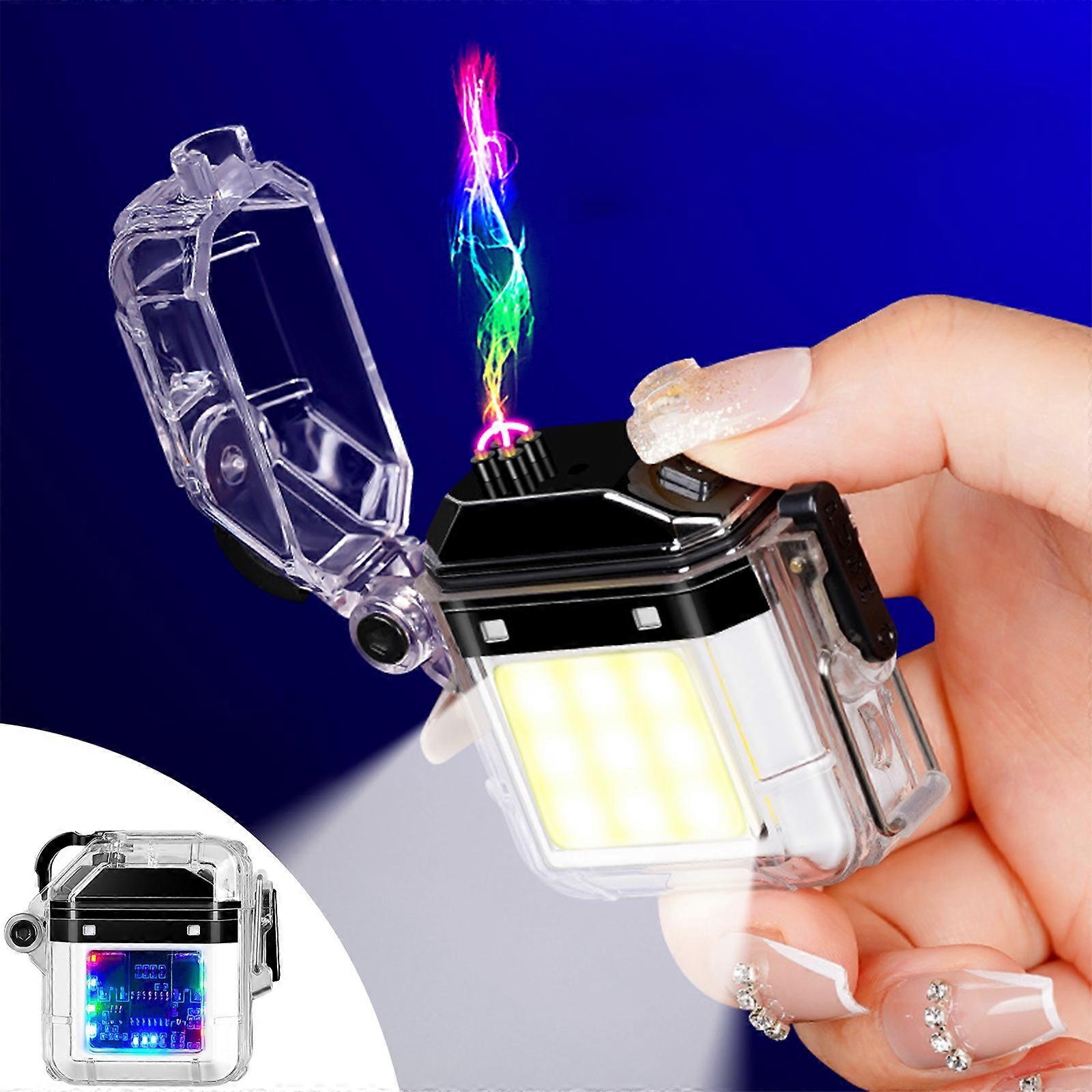 Electronic Rechargeable Lighter, Electric Lighter, Transparent Double ...