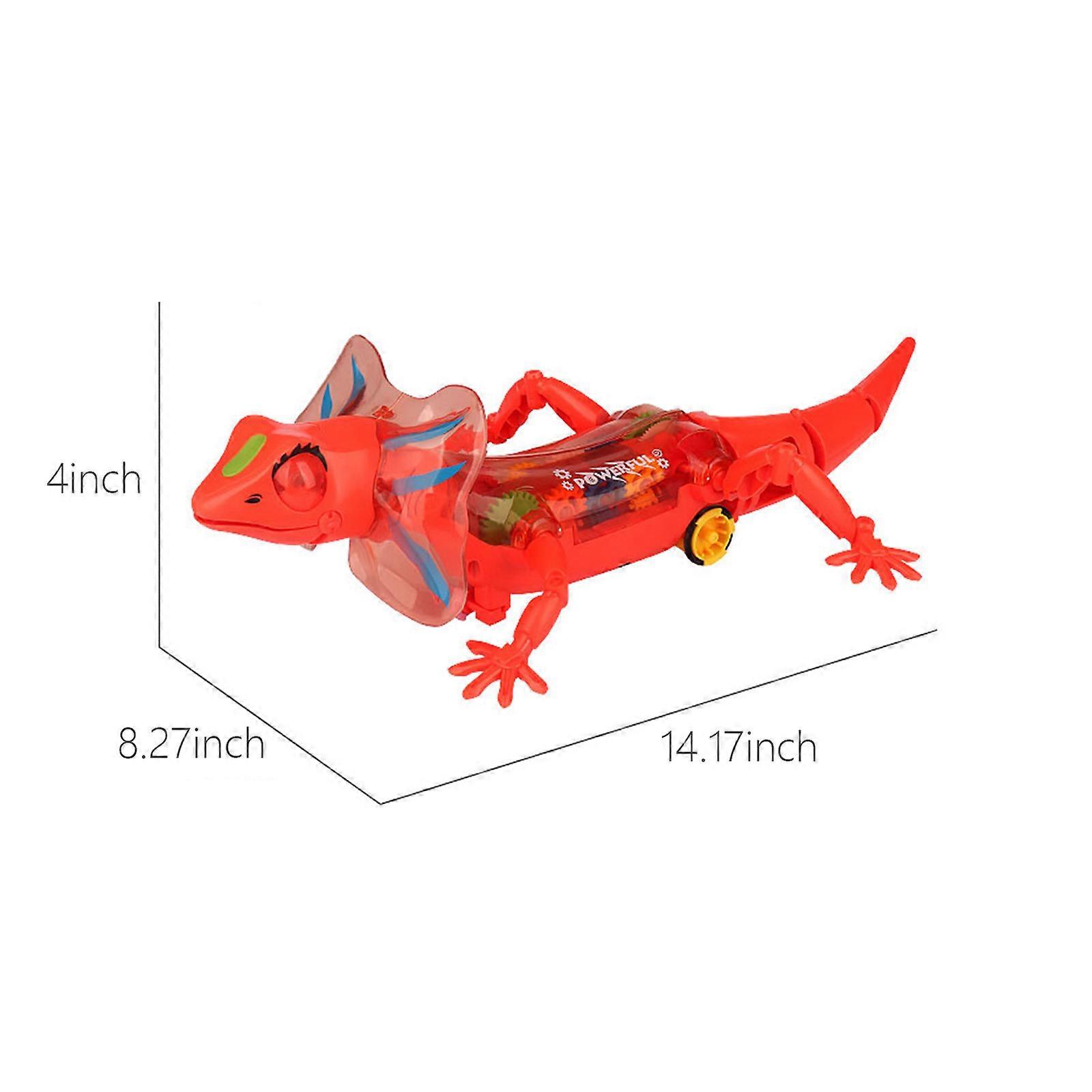 Electric Lizard Toy Sound And Light Lizard Transparent Internal Gear ...