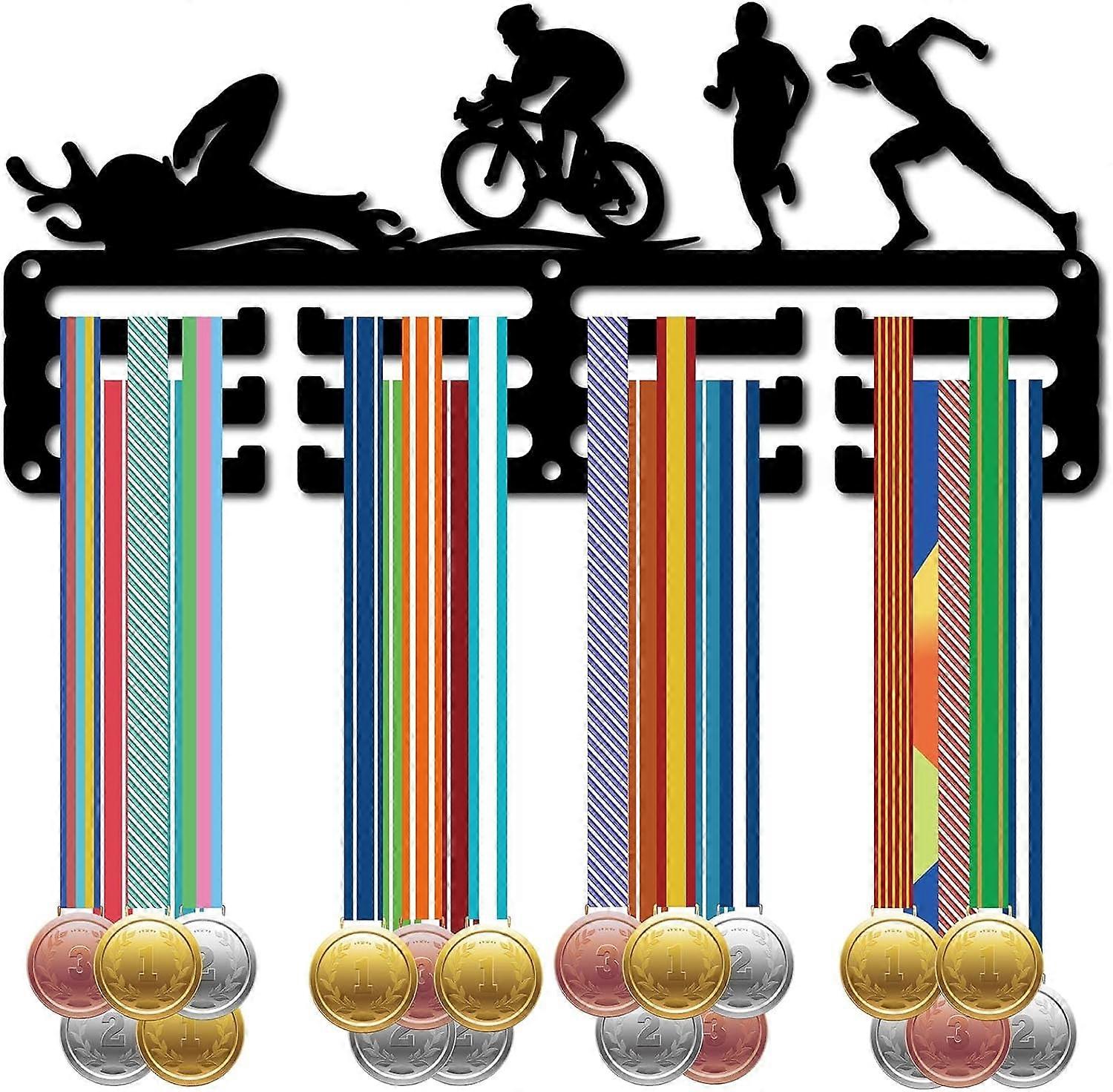 Triathlon Medal Holder Display Medal Hanger Swim Bike Run Rack Sports ...