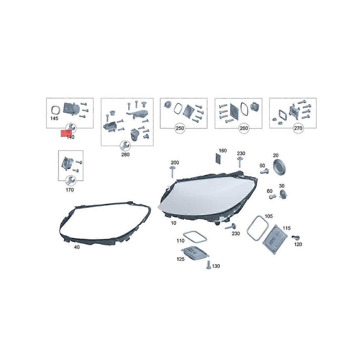 New A2059067804 Left Headlight LED Angel Eyes Source DRL Daytime Light ...