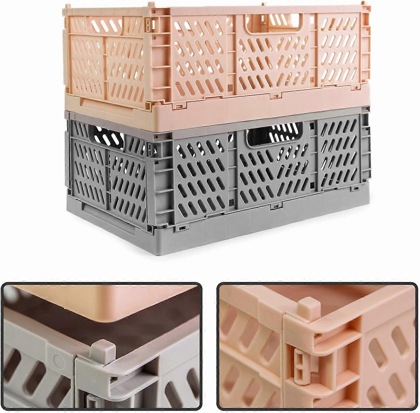 2 Pcs Collapsible Storage Boxes Mini Storage Crates Stackable Storage ...