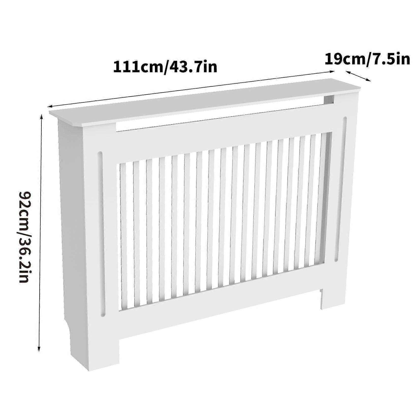 92cm Tall Radiator Cover Modern Cabinet MDF Slats Wood Grill | Fruugo UK