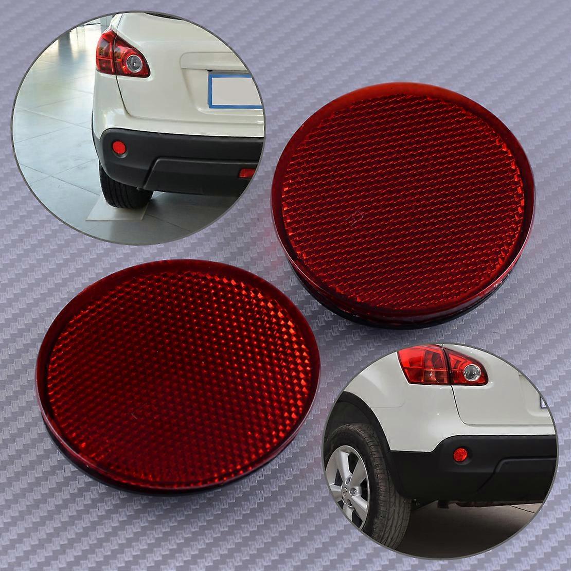 DWCX 2Pcs Car Left & Right Rear Bumper Round Reflectors Red Fit for ...