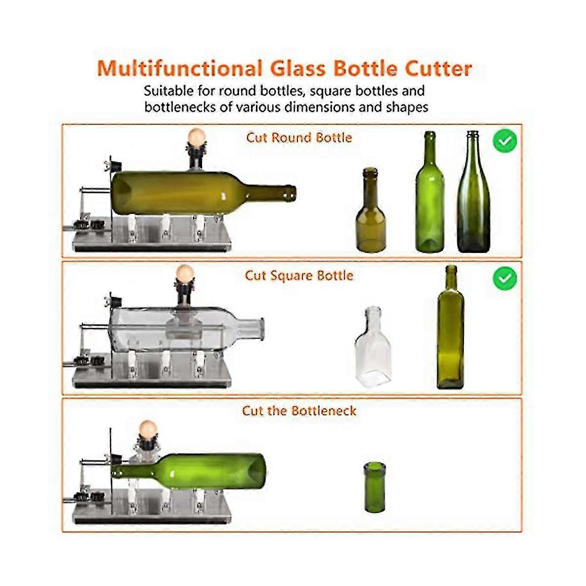 Glass Bottle Cutter - Professional Diy Glass Cutting Tool For Square ...
