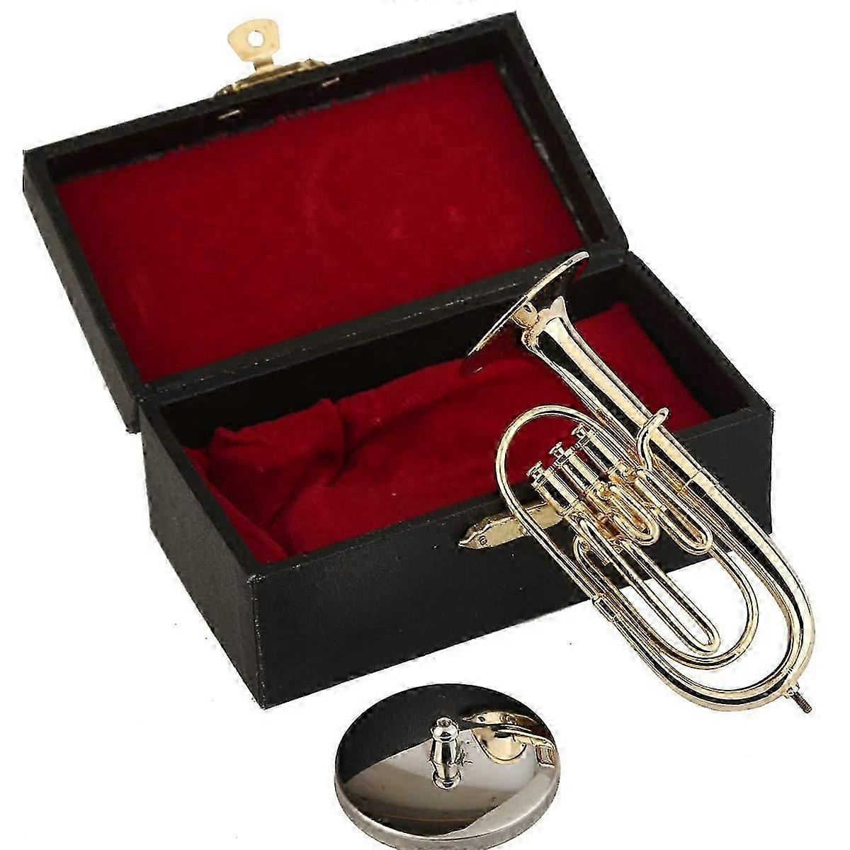 Copper Miniature Baritone Horn with Stand Mini Musical Instrument ...